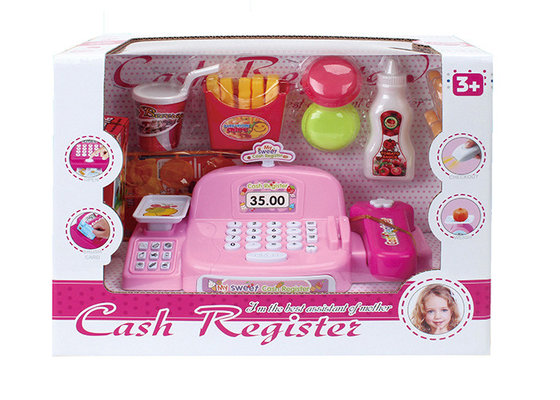 Safe Plastic 12.6 " Toy Cash Register With Scanner / Clear LCD Screen supplier