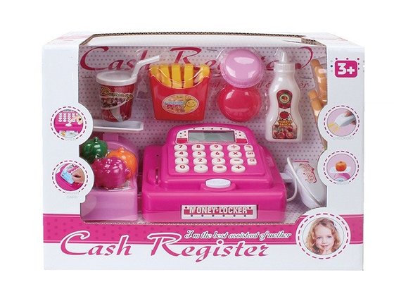 Safe Plastic 12.6 " Toy Cash Register With Scanner / Clear LCD Screen supplier