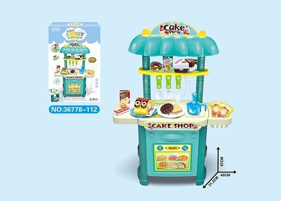 26 " Burger Shop Pretend Role Children's Play Toys , 37Pcs Green Kitchen Set supplier