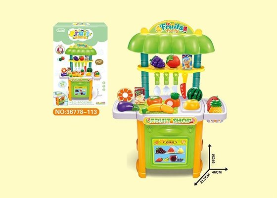 26 " Burger Shop Pretend Role Children's Play Toys , 37Pcs Green Kitchen Set supplier