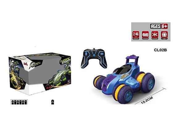Rotation Yellow Blue 4WD Children's Play Toys  , 2.4G Stunt Remote Control Cars supplier