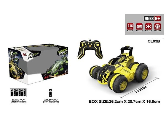 Rotation Yellow Blue 4WD Children's Play Toys  , 2.4G Stunt Remote Control Cars supplier