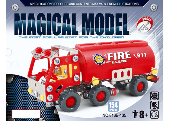 Alloy Assembling DIY Building Blocks Jeep Fire Truck Boat 333 Pcs / Children'S Toys Building Bricks supplier