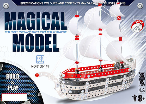 Alloy Assembling DIY Building Blocks Jeep Fire Truck Boat 333 Pcs / Children'S Toys Building Bricks supplier