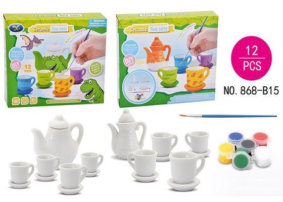 DIY Tea Set Ceramic Painting Kit Children's Play Toys / Educational Arts And Crafts supplier