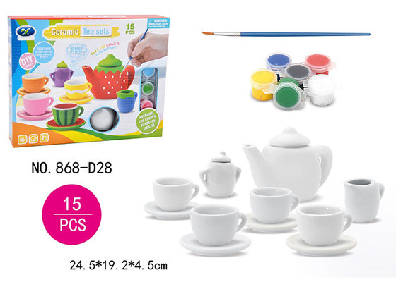 DIY Tea Set Ceramic Painting Kit Children's Play Toys / Educational Arts And Crafts supplier