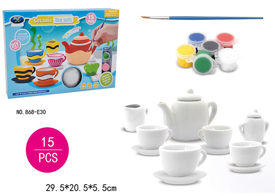 DIY Tea Set Ceramic Painting Kit Children's Play Toys / Educational Arts And Crafts supplier