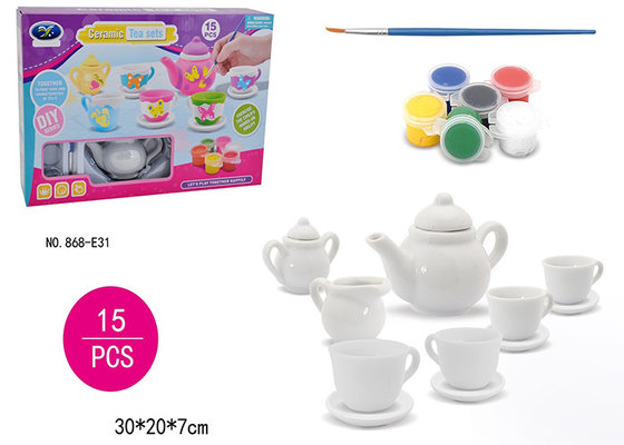 DIY Tea Set Ceramic Painting Kit Children's Play Toys / Educational Arts And Crafts supplier