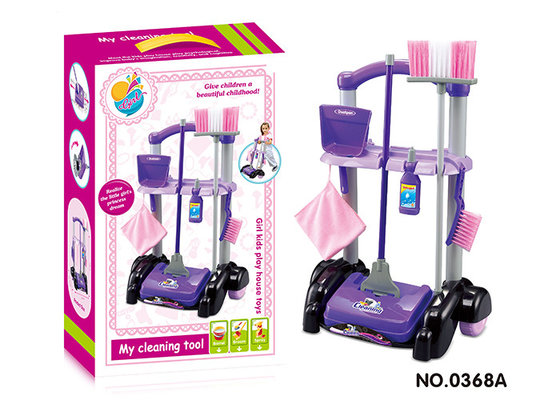 Cleaning Kit Trolley W / Working Vacuum Children's Play Toys Pretend Play Mop Broom supplier