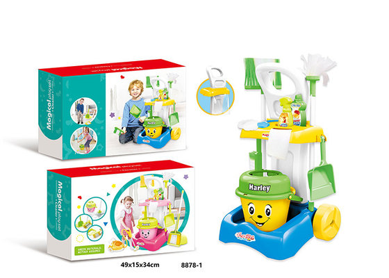 Cleaning Kit Trolley W / Working Vacuum Children's Play Toys Pretend Play Mop Broom supplier