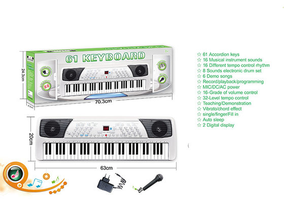 61 Keys Electric Keyboard Piano AC Power Children's Play Toys Musical Instrument 25 " supplier