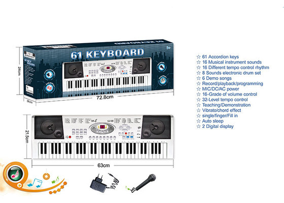 61 Keys Electric Keyboard Piano AC Power Children's Play Toys Musical Instrument 25 " supplier