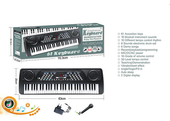 61 Keys Electric Keyboard Piano AC Power Children's Play Toys Musical Instrument 25 " supplier