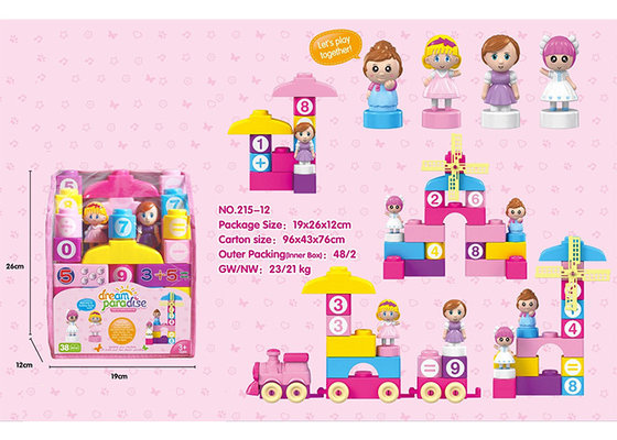 72 Pcs Plastic DIY Building Blocks Educational Toys W / Train Numerals 4 Figurines supplier