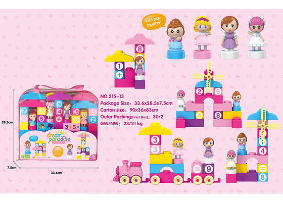 72 Pcs Plastic DIY Building Blocks Educational Toys W / Train Numerals 4 Figurines supplier