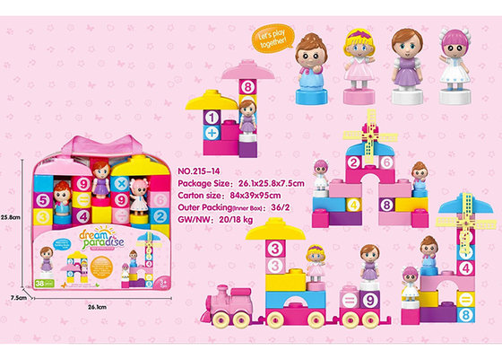 72 Pcs Plastic DIY Building Blocks Educational Toys W / Train Numerals 4 Figurines supplier