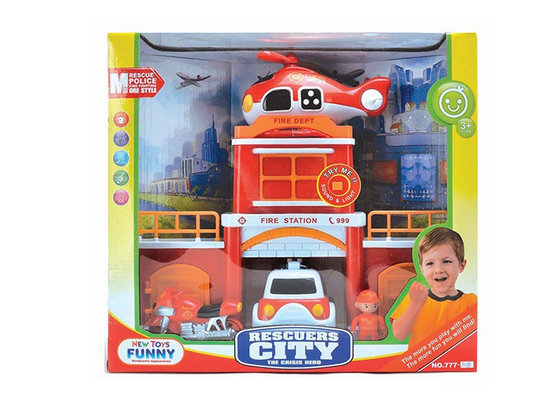 ABS Plastic Toddlers Rescue Vehicle / Infant Baby Toys Car W / Sound & Light Blue supplier