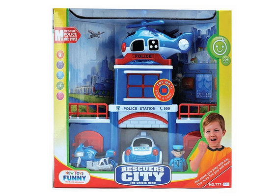 ABS Plastic Toddlers Rescue Vehicle / Infant Baby Toys Car W / Sound & Light Blue supplier