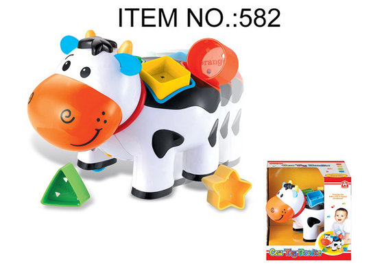 Toddler B / O Cow W / Shape Sorter Blocks Infant Baby Toys Educational 5 Pcs Playset supplier
