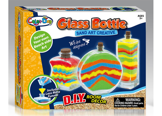 Colorful Glitter Sand Arts And Crafts Toys For Kids Age 5 W / 4 Bottles supplier