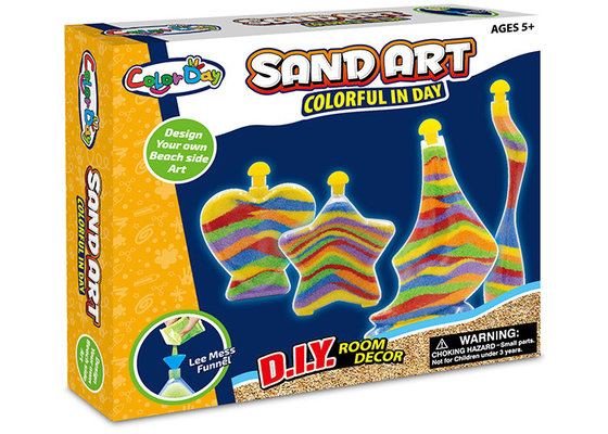 Colorful Glitter Sand Arts And Crafts Toys For Kids Age 5 W / 4 Bottles supplier