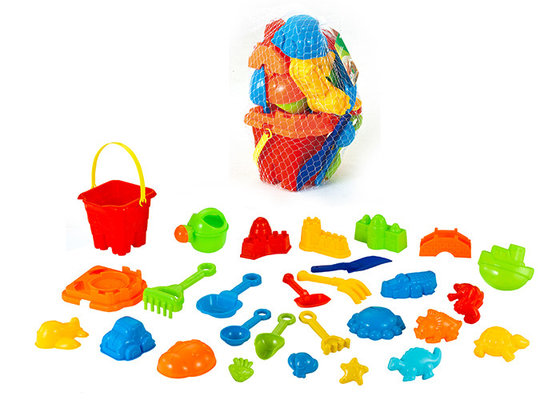 Durable Plastic Dinosaur Beach Toy Set W / Bucket Truck 28 Pcs Easy To Carry supplier