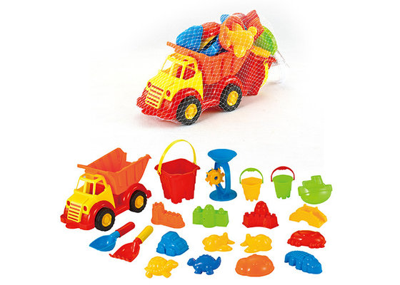 Durable Plastic Dinosaur Beach Toy Set W / Bucket Truck 28 Pcs Easy To Carry supplier