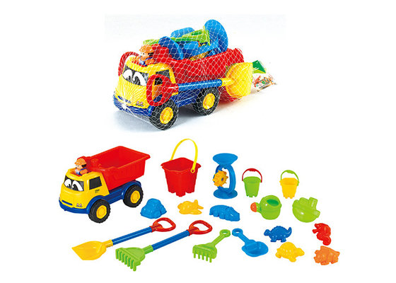 18 Pcs Plastic Beach Trolley Cart Children's Play Toys W / Bucket Spade Shovel supplier