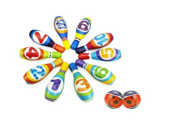 7 " Soft Foam Bowling Play Set For Kids Age 2  W / 10 Pins 2 Balls Multi Color supplier
