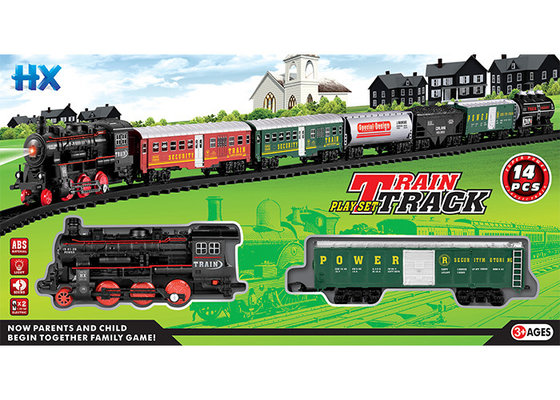 W / Sound  22 Pcs Age 3 Kids Toy Vehicles Powered By 1.5V AA Battery , Train Race Set supplier