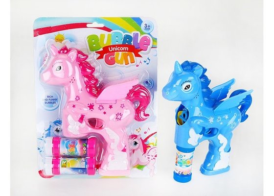 Eco Friendly Pink Children's Play Toys , Horse Crazy Dog Battery Operated Bubble Gun supplier