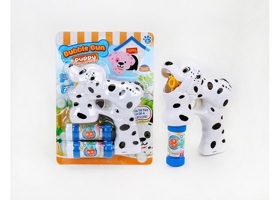 Eco Friendly Pink Children's Play Toys , Horse Crazy Dog Battery Operated Bubble Gun supplier