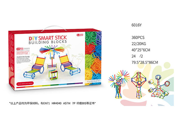 DIY Soft Plastic Stick Pipe Building Blocks Educational Toys 360 Pcs In Box Age 3 Kids supplier