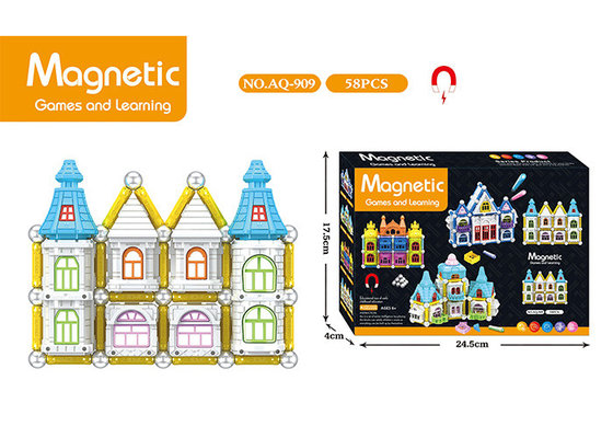 90 Pcs DIY Assemble Magetic Children's Plastic Building Blocks Multicolor Non - Toxic supplier