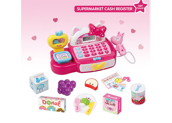 18 " Shopping Pretend Play Cash Register Children's Play Toys Pink Caculator Scanner supplier
