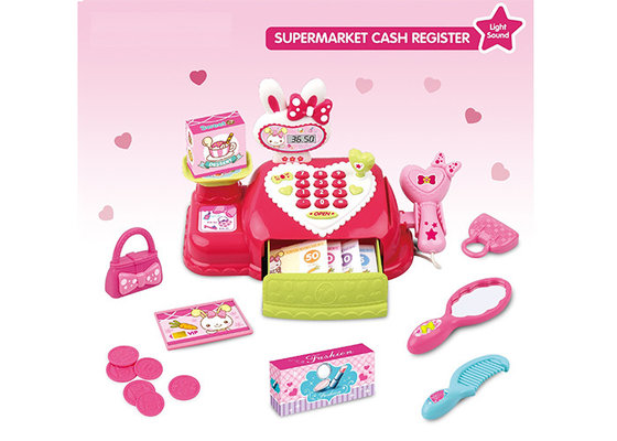 18 " Shopping Pretend Play Cash Register Children's Play Toys Pink Caculator Scanner supplier