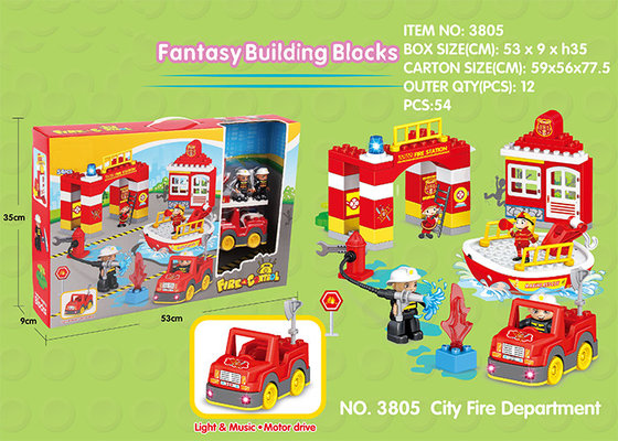 Fire Station Building Blocks Educational Toys W / Functions For Age 3 Years Kids 49Pcs supplier