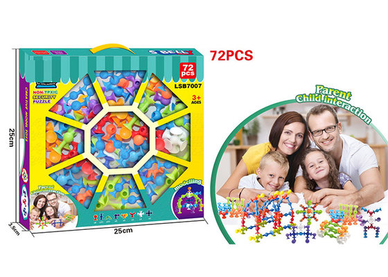 Non - Toxic Children 's Toy Building Sets / 90pcs Silicone Rubber Suction Cups Building Blocks For Kids supplier