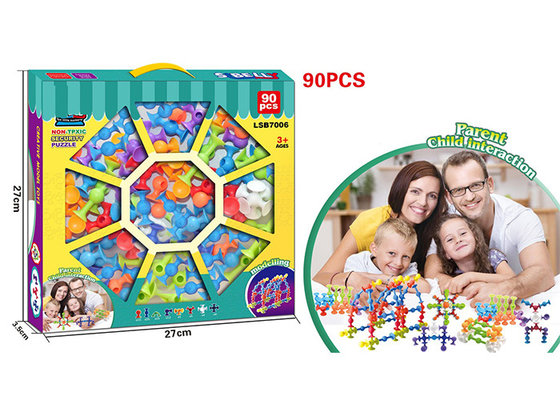 Non - Toxic Children 's Toy Building Sets / 90pcs Silicone Rubber Suction Cups Building Blocks For Kids supplier