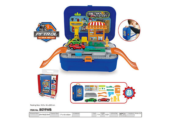 DIY Assembly Plastic Construction Trucks Kids Toy Vehicles Pretend Play In Backpack 54Pcs supplier