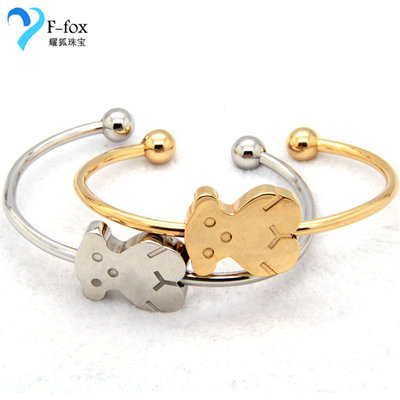 New mini bear design stainless steel bangles