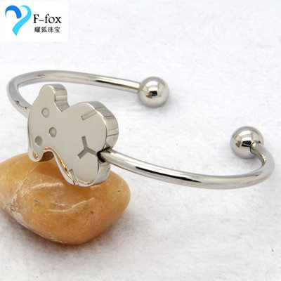 New mini bear design stainless steel bangles