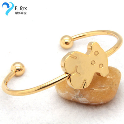 New mini bear design stainless steel bangles