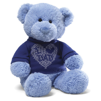 Promtional gift stuffed teddy bear oem teddy bear with blue T-shirt