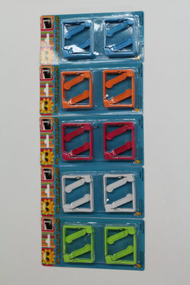 Full - color 4pk Table Cloth Clamps , Spring + Plastic Wall Hooks