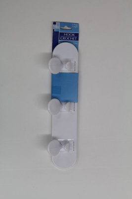 Bathroom Towel Plastic Wall Hooks With 3 Pegs , Househould
