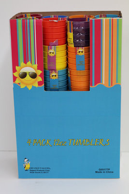 4PK 12OZ Polycarbonate Plastic Tumbler Cups With Custom Color