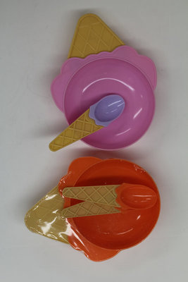 Plastic Ice Cream Bowl Set , Ice Cream Serving Set With Custom Color