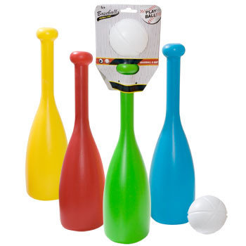 Batte de baseball durable et boule en plastique réglées pour des colonies de vacances, églises
