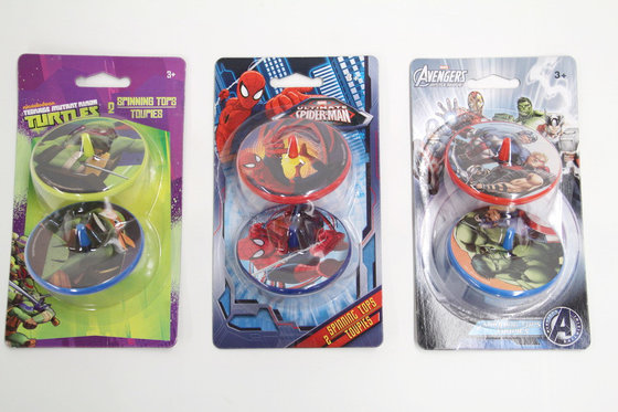 Dessus de rotation en plastique simple de bande dessinée, tortues adolescentes de Ninja de mutant